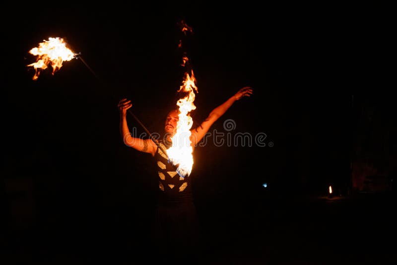 Fire Show, Rotation of Fire Stock Image - Image of life, heat: 180555539