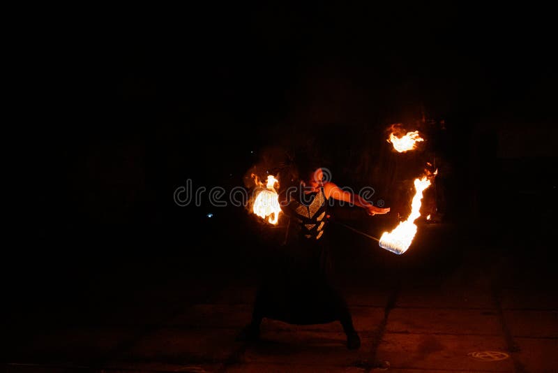 Fire Show, Rotation of Fire Stock Image - Image of life, heat: 180555539