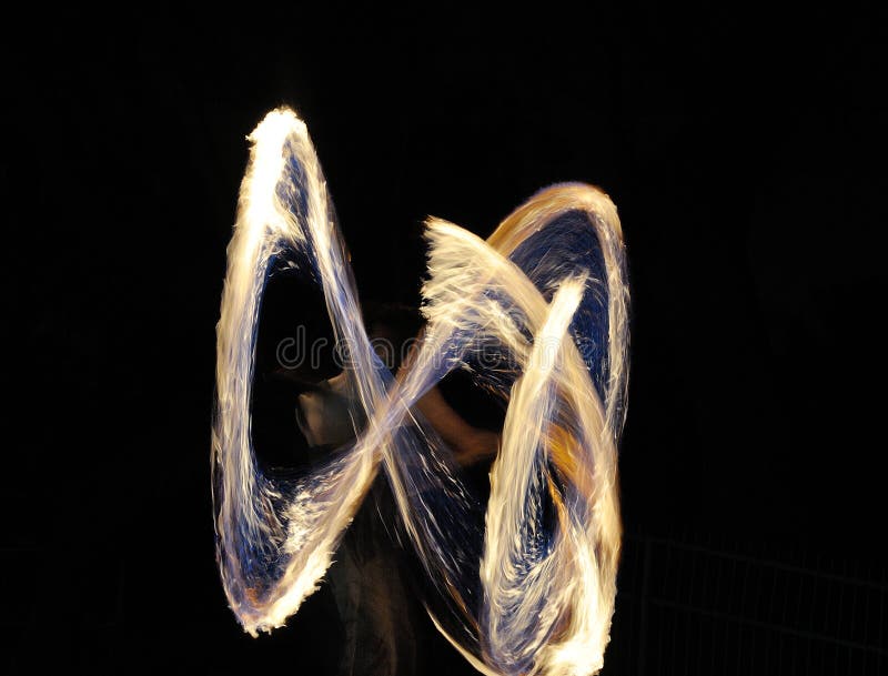 Fire show stock photo. Image of long, black, flaming - 84810564