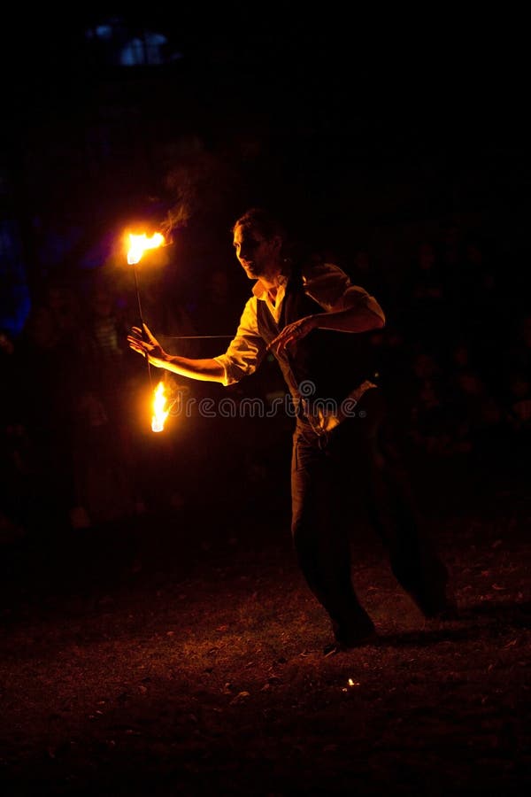 Fire Show at the `Wilhelma` Zoo in Stuttgart, Germany. Editorial Stock ...