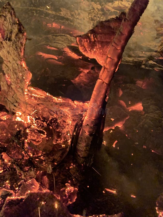 Fire Side Burning Beauty Night Stock Image - Image of side, wood: 174785007