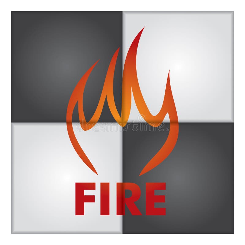 Fire Sign on Abstract Background. Stock Vector - Illustration of ...