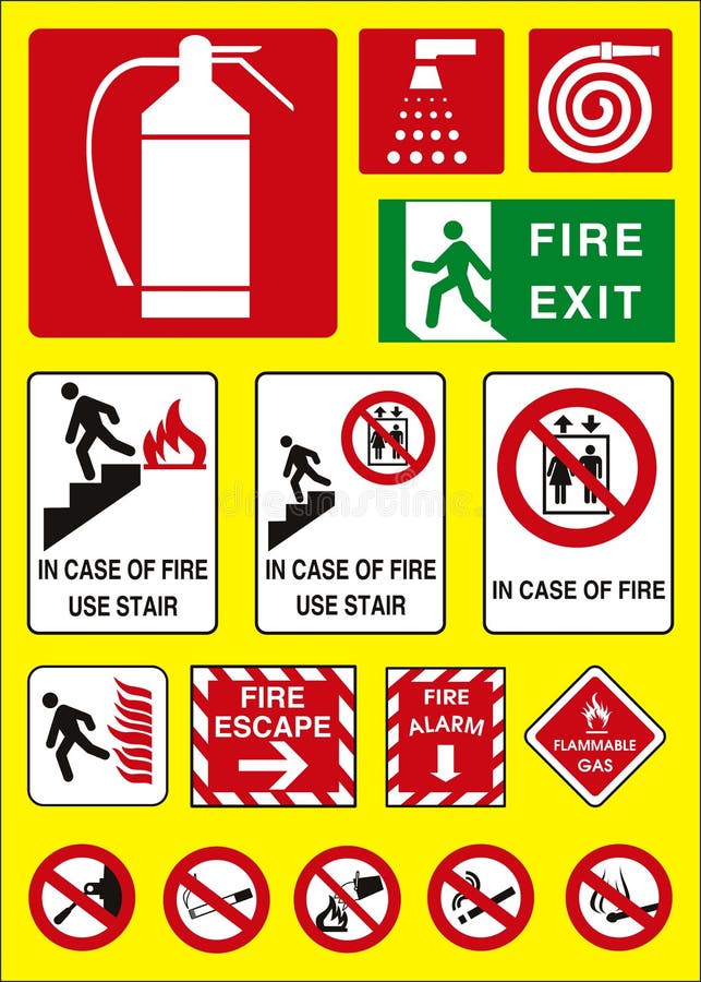 Fire sign emergency stock vector. Illustration of extinguish - 6920154