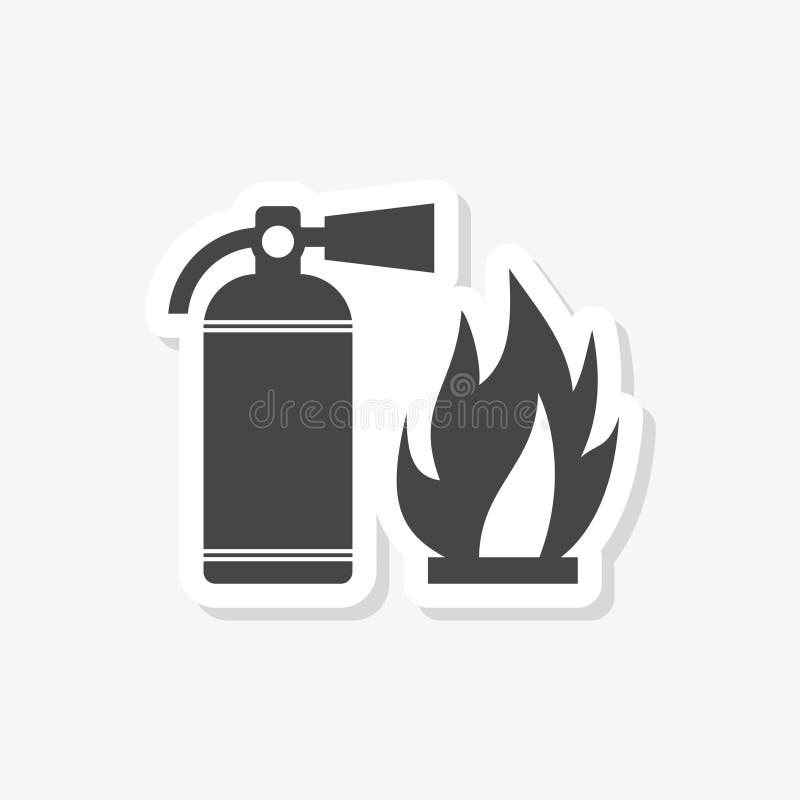 Fire Sign Vector, Fire Extinguisher Icon, 6 Colors Included Stock ...