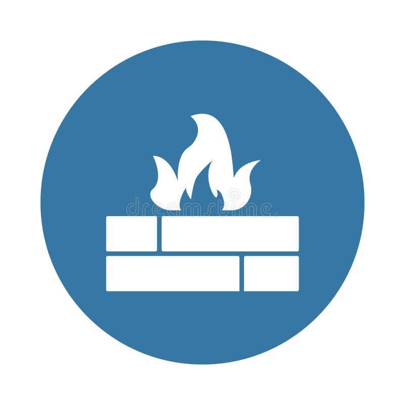Fire Sign Icon in Badge Style Stock Illustration - Illustration of ...