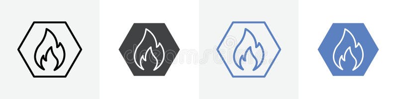 Fire Sign Icon Vector Set Use for Web Ui or App Stock Vector ...