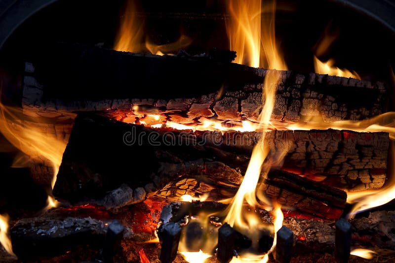 Fire Sizzling in Fireplace stock photo. Image of warmth - 29229494