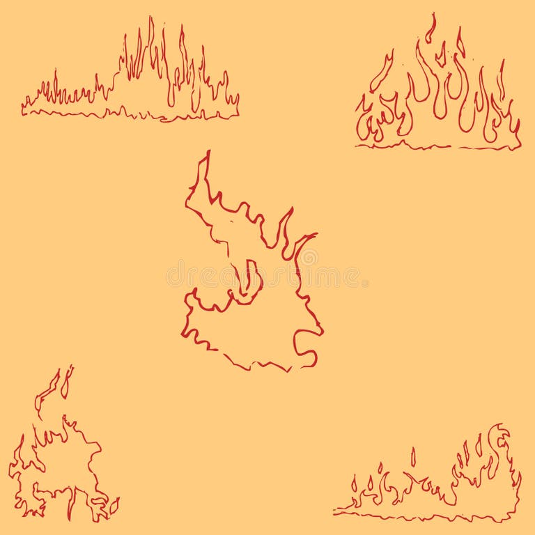 Fire. Sketch by Hand. Pencil Drawing by Hand. Vector Image. the Image ...