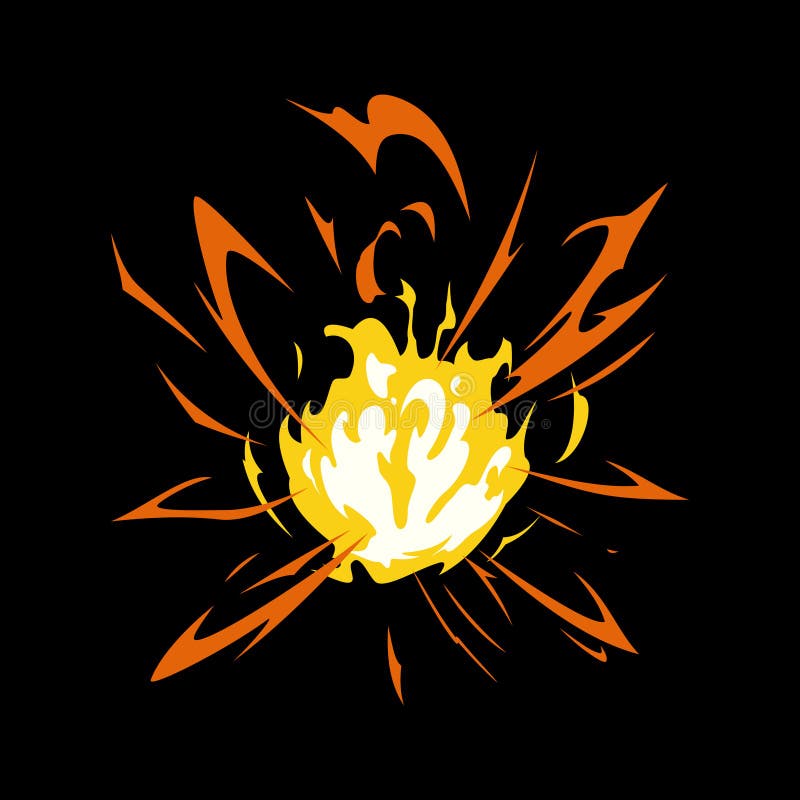 Fire Skill Anime Cartoon Effect Illustration Stock Vector ...