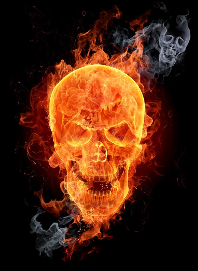 Fire skull stock illustration. Illustration of heat, blazing - 7224246
