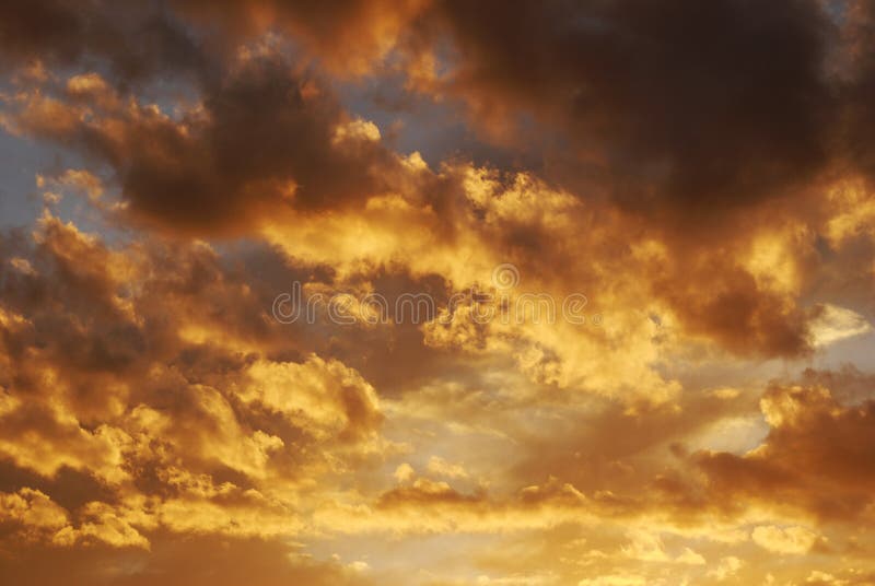 Fire Sky Background. Soft Clouds with the Hint of the Sun at Sunset ...