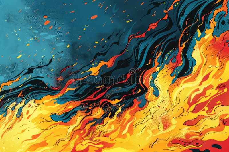 Fire in Sky stock photo. Image of fire, aerial, intense - 375452520