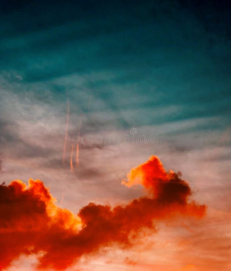 Fire in the sky stock photo. Image of design, fire, dawn - 263949698