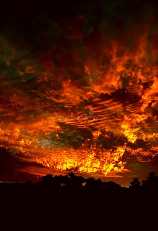 Fiery Sky Background Clipart
