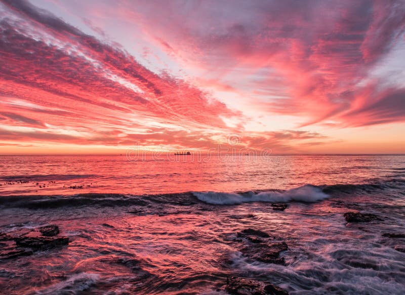 Fire in the sky stock image. Image of large, firesky - 225763435