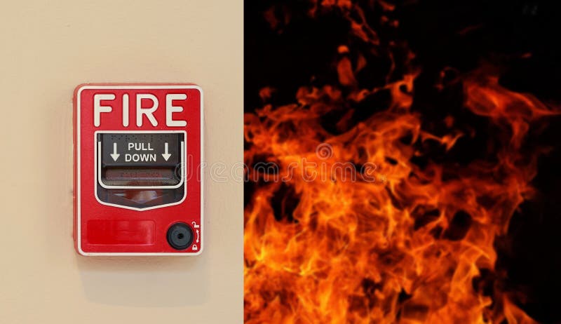 Fire or Smoke Alarm Switch on Wall Stock Image - Image of firefighter ...
