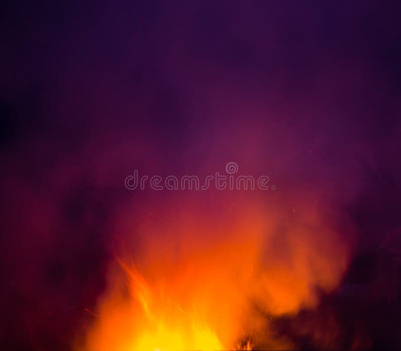 Fire with Smoke on a Black Background Stock Image - Image of abstract ...