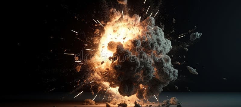 Fire Smoke Bomb Explosion Background Stock Illustration - Illustration of damage, design: 352423102