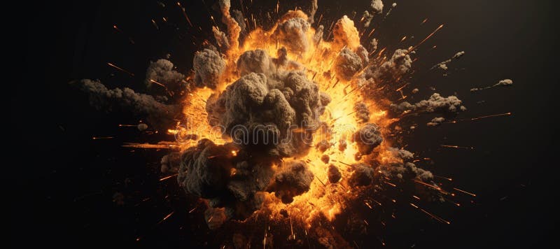 Fire Smoke Bomb Explosion Background Stock Illustration - Illustration of pollution, design ...