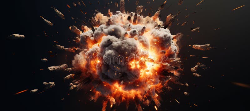 Fire Smoke Bomb Explosion Background Stock Illustration - Illustration of boom, gray: 352423271