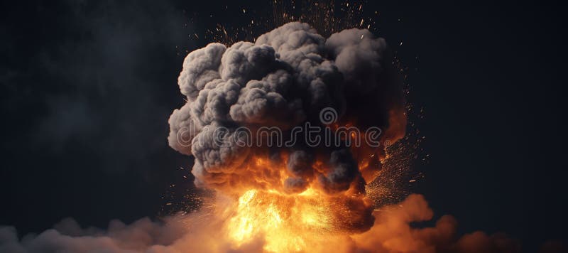 Fire Smoke Bomb Explosion Background Stock Illustration - Illustration of gray, fume: 352423067