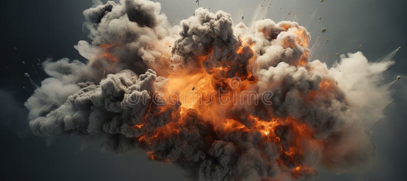 Fire Smoke Bomb Explosion Background, Gas, Burn Stock Illustration ...