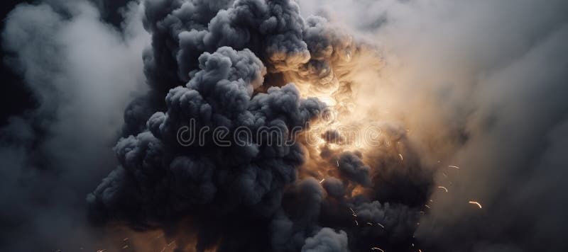 Fire Smoke Bomb Explosion Background, Gas, Burn Stock Illustration ...