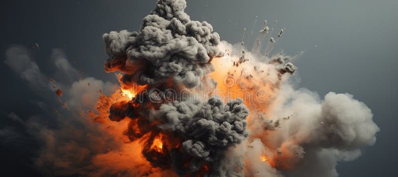 Fire Smoke Bomb Explosion Background, Gas, Burn Stock Illustration ...