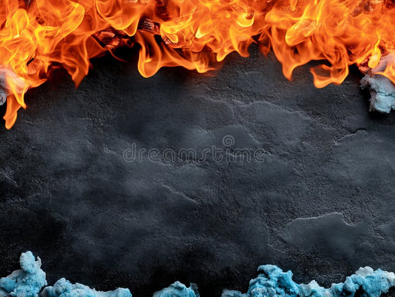 A Fire and Smoke Border on a Black Background Stock Photo - Image of ...
