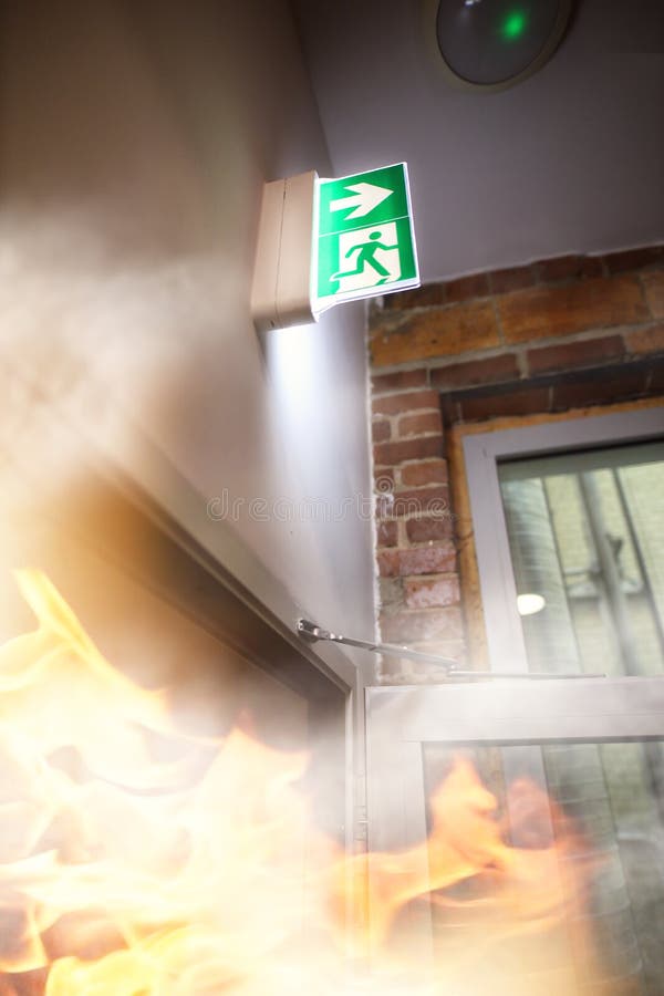 Smoke and Fire in the Building Stock Image - Image of emergency, danger ...