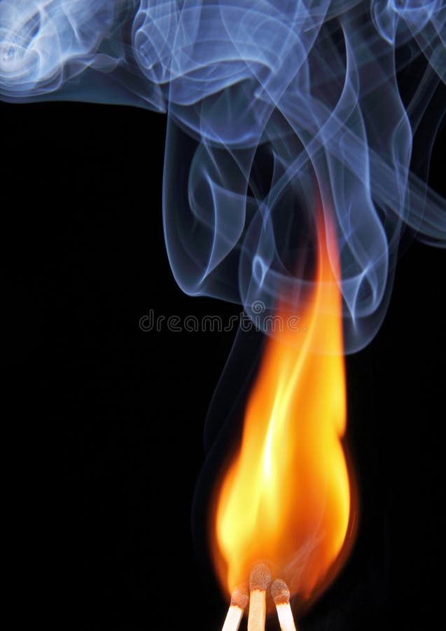 Match with fire and smoke. stock photo. Image of danger - 29956334