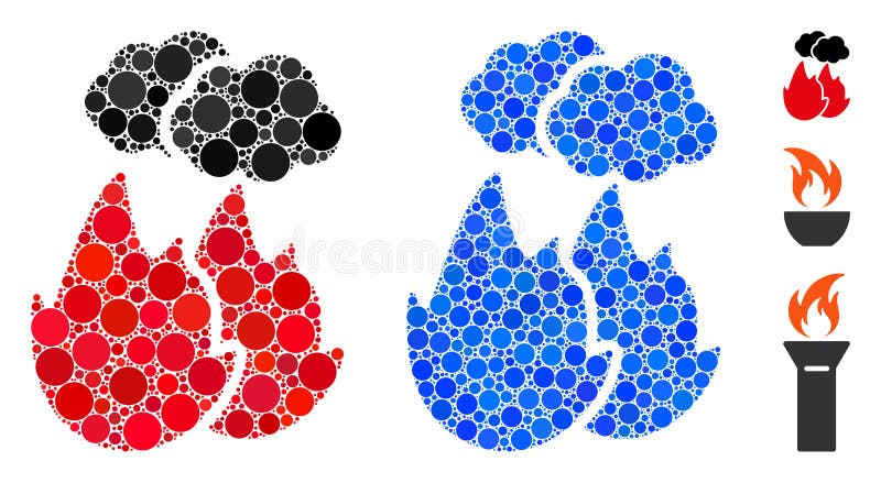 Fire with Smoke Composition Icon of Circles Stock Vector - Illustration ...