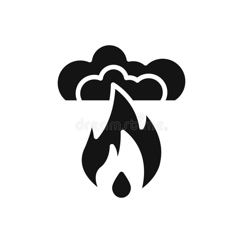 Fire Smoke Icon Isolated on White Background Stock Vector ...