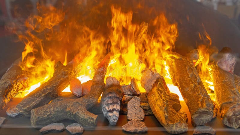 Fire Smoke Logs stock photo. Image of fire, lights, logs - 198152998