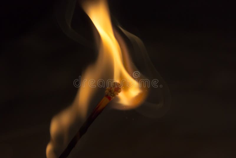 Fire and Smoke from Match on Fire Stock Photo - Image of heat ...