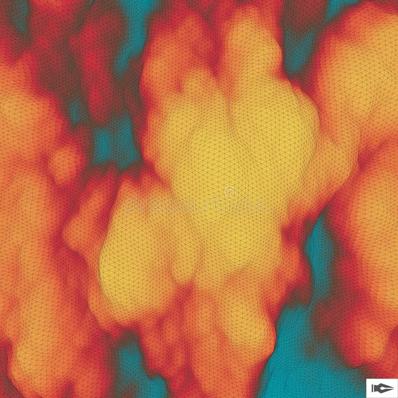 Fire and Smoke. Mosaic. 3d Perspective Grid Background Texture Stock ...