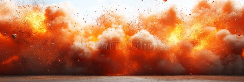 Massive Explosion Creating a Fiery Cloud of Dust and Debris. Generated ...