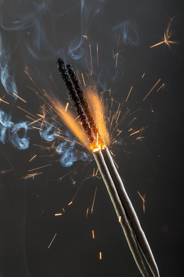 Fire smoke and sparks stock image. Image of sparks, dark - 235313971