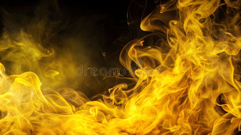 Fire and Smoke Translucent Background Translucent Yellow Fire Abstract ...