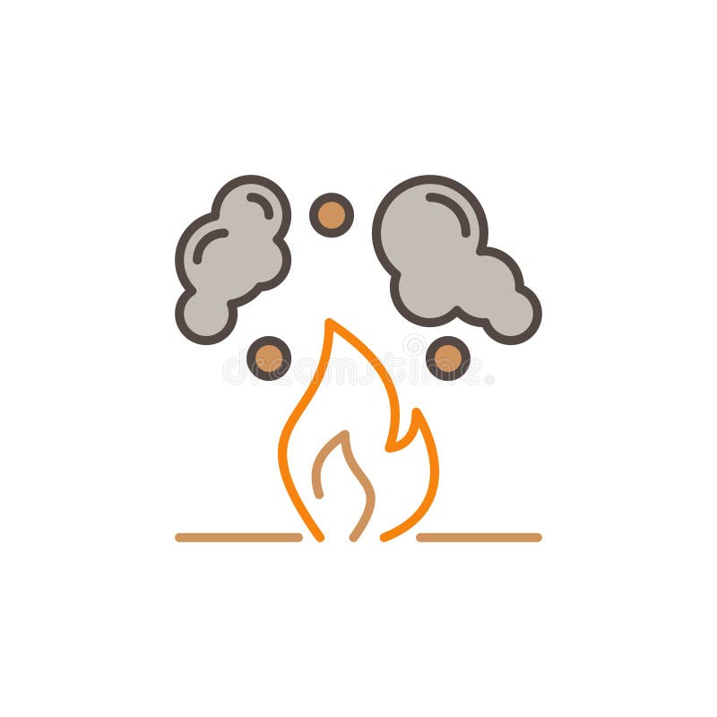 Fire and Smoke Vector Concept Colored Icon Stock Vector - Illustration ...