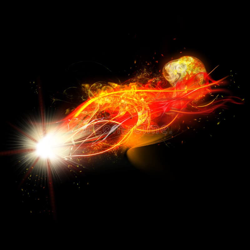 Fire Spark and Flames with Realistic Bright Flash and Glowing Flow of ...