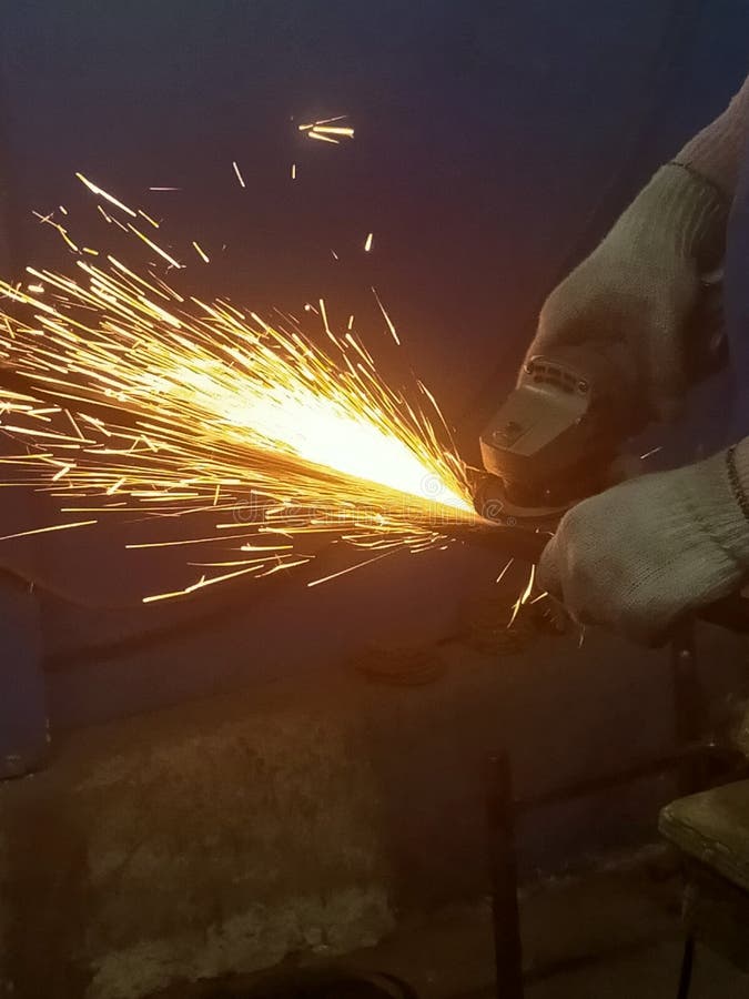 Fire Sparkling Metal Man Worker Stock Photo - Image of sparkling, fire ...
