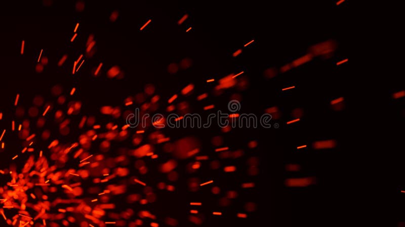Fire Sparks Background. Burning Red Sparks. Fire Flying Sparks. Blurred ...
