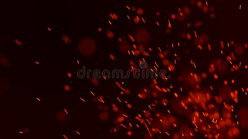 Fire Sparks Background. Burning Red Sparks. Fire Flying Sparks. Blurred ...