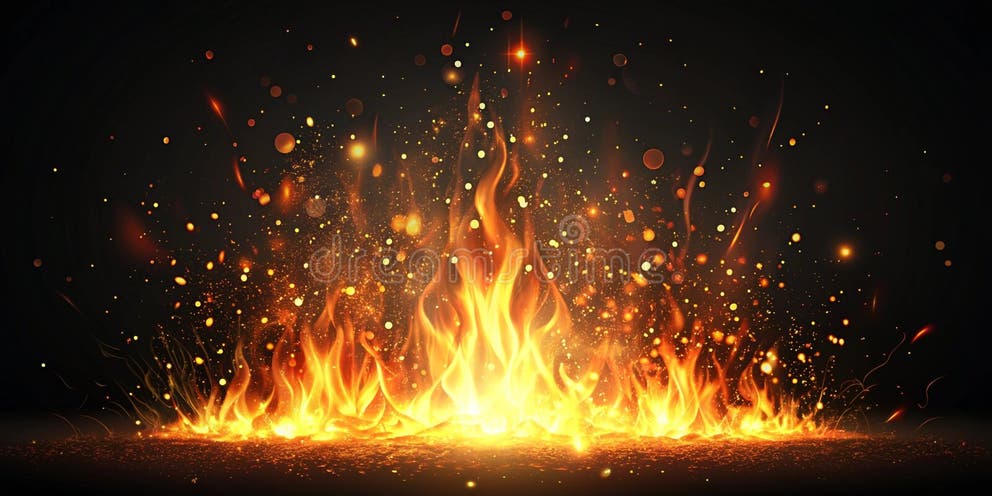 Fire Sparks and Burning Particles for Creative Design Stock ...