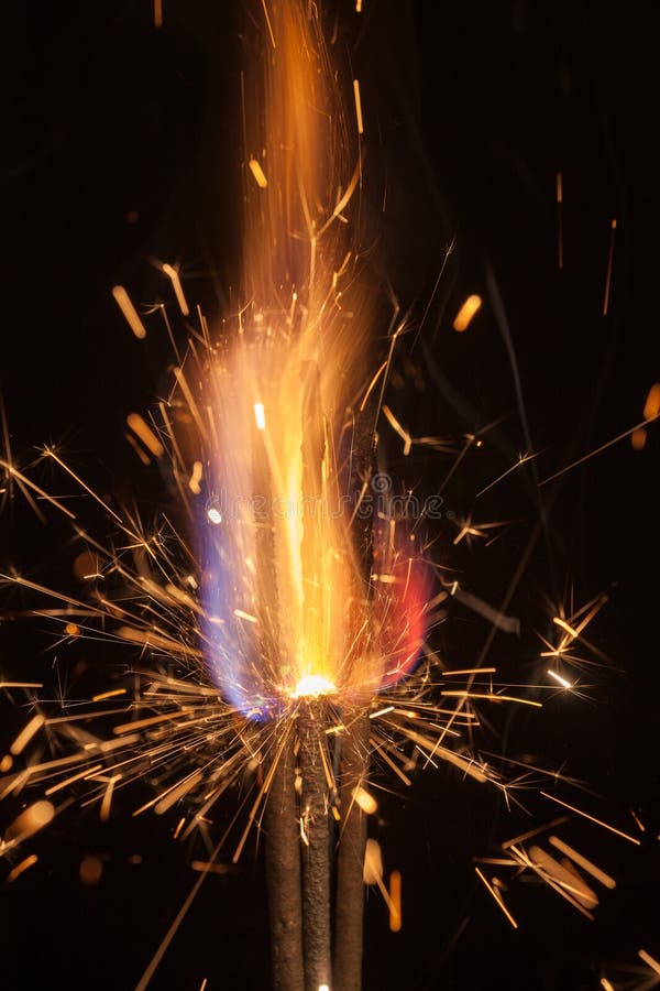 Fire and sparks close up stock image. Image of macro - 128253561