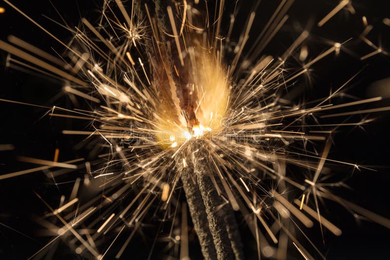 Fire and sparks closeup stock photo. Image of pyrotechnics - 137570850