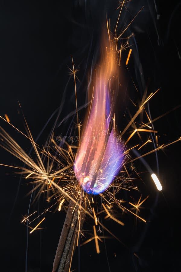Fire and sparks closeup stock image. Image of sparks - 134508799