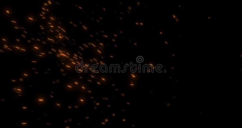 Fire Sparks Explosion from Campfire with Ash Rise Over Black Stock ...