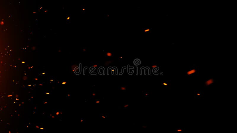 Fire Sparks Floating from Left Side Overlay Slow Motion. Sparks ...